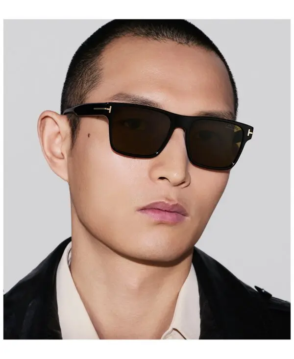 TOM FORD Square Sunglasses - Black/smoke