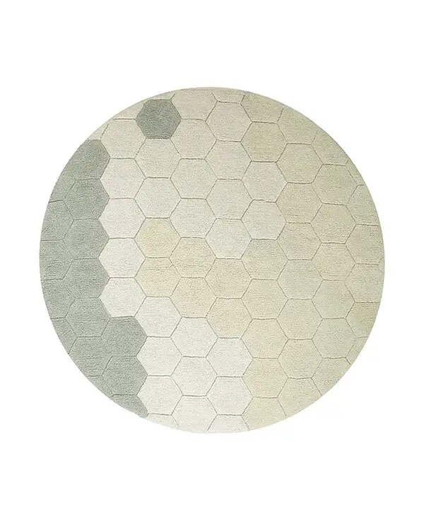 LORENA CANALS Planet B Washable Round Honeycomb Round Area Rug, 4'7 X 4'7 - Teal