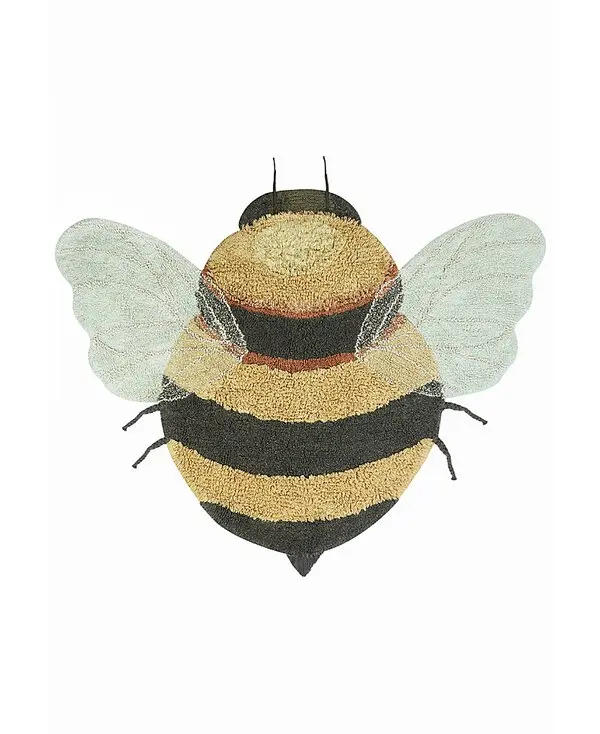 LORENA CANALS Planet B Washable Bee Novelty Area Rug, 3'9 X 5 - Honey