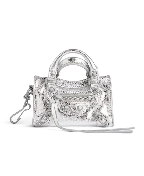Balenciaga Le City Micro Bag Charm Metallized - Silver