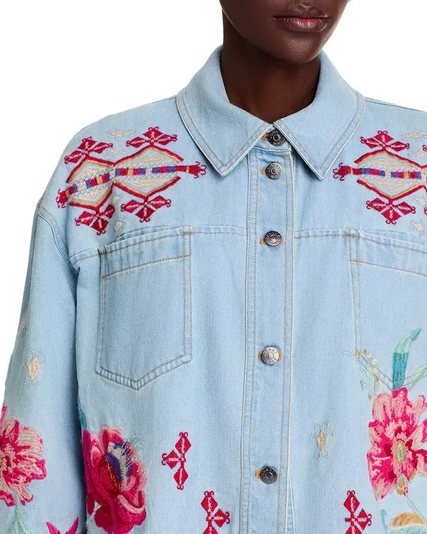 Johnny Was Talulla Cropped Denim Jacket