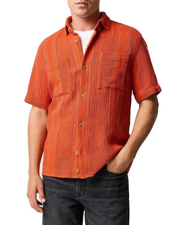 Rodd & Gunn Point Break Regular Fit Short Sleeve Shirt - Tangerine