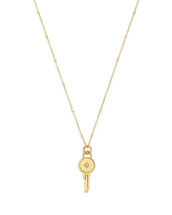 Zoe Chicco 14k Yellow Diamond Key Pendant Necklace - Gold