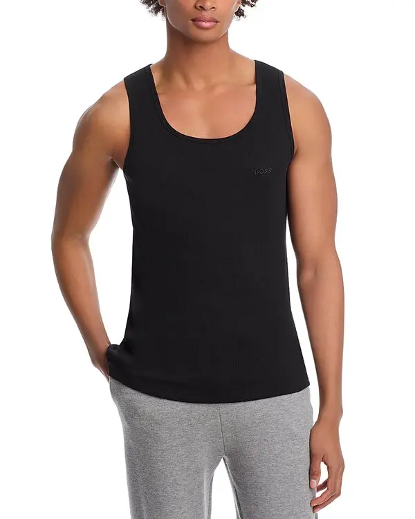 BOSS Ribbed Classic Tanks, Pack Of 3 - Black