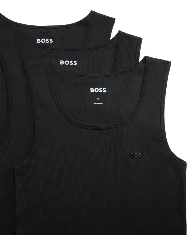 BOSS Ribbed Classic Tanks, Pack Of 3