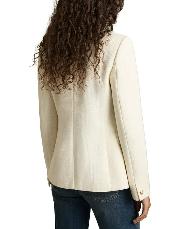 REISS Tally Double Breasted Jacket - White