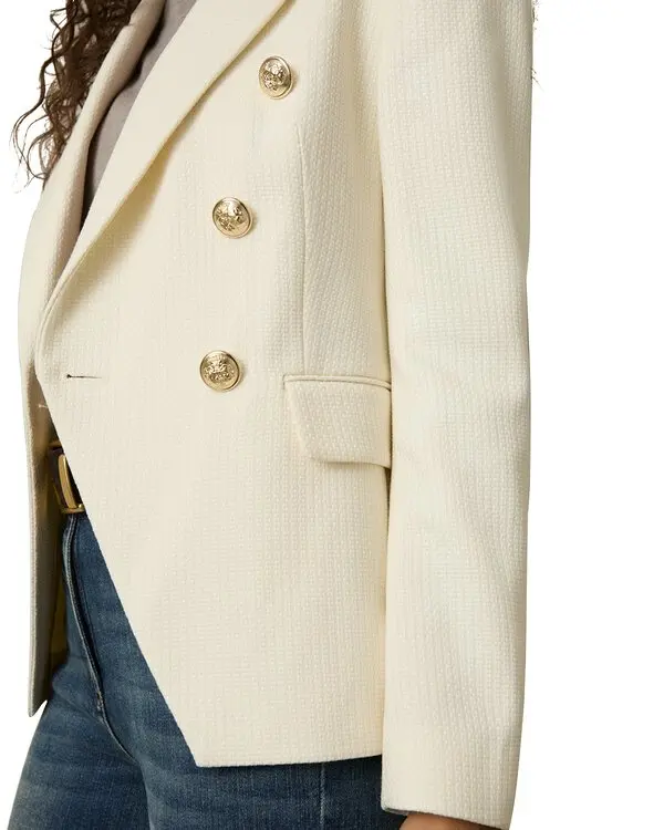 REISS Tally Double Breasted Jacket - White