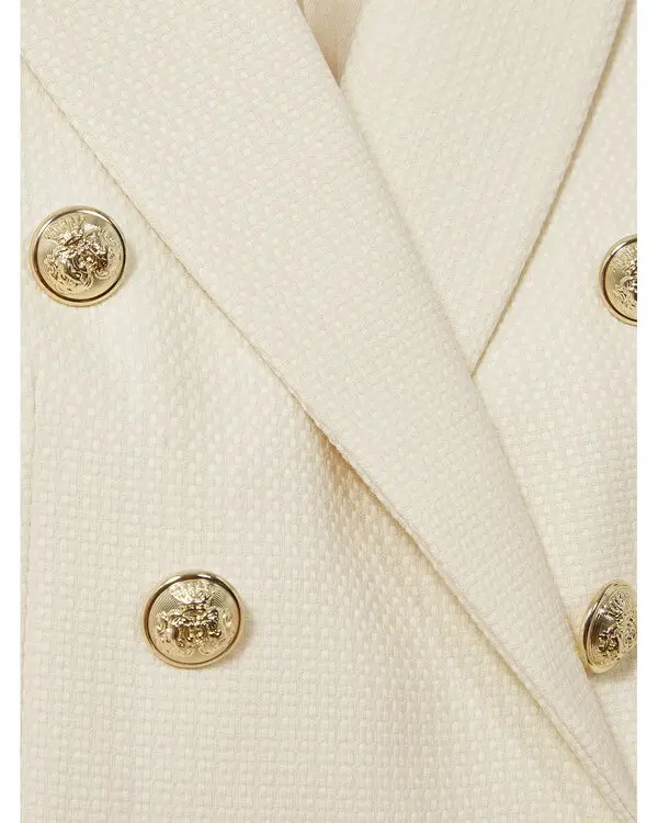 REISS Tally Double Breasted Jacket - White