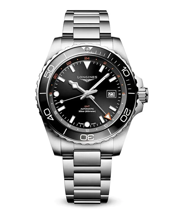 LONGINES Hydroconquest Gmt Watch, 43mm - Black/silver