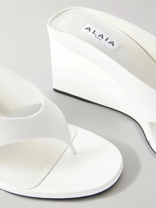 Alaïa Satin Wedge Sandals