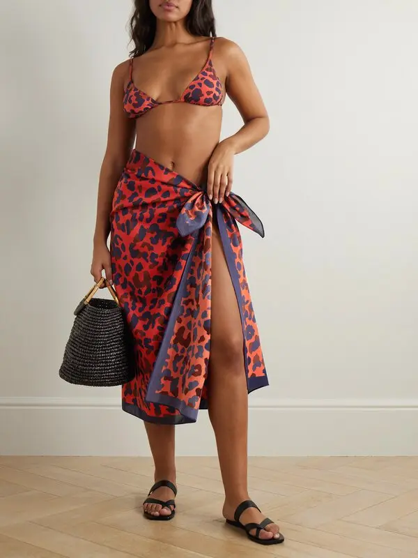 ERES Embrun Printed Cotton And Silk-blend Voile Pareo
