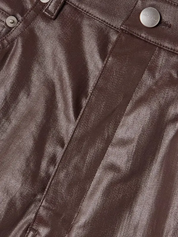 Rick Owens Bolan Coated High-rise Flared Jeans
