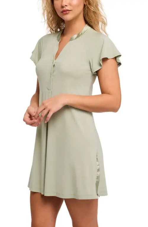 Fleur't Flutter Sleeve Sleep Shirt - Fern
