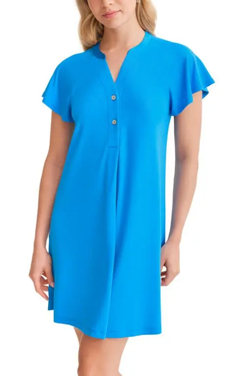 Fleur't Flutter Sleeve Sleep Shirt - True Blue