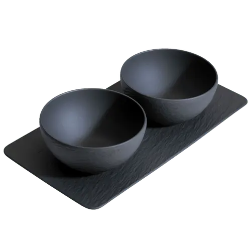 VILLEROY & BOCH Manufacture Rock 3 Piece Condiment Set - Black