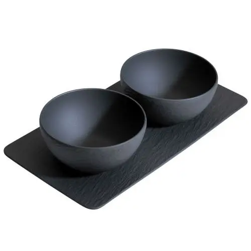 VILLEROY & BOCH Manufacture Rock 3 Piece Condiment Set - Black