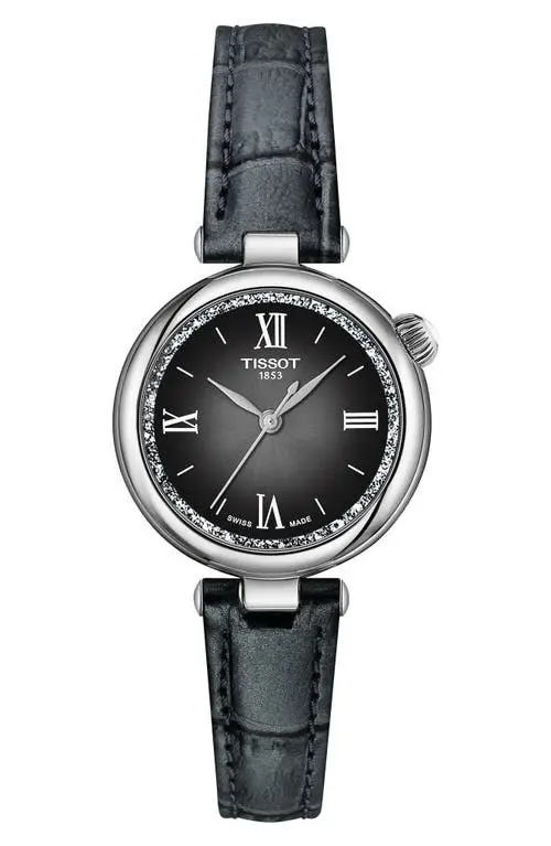 TISSOT Desir Leather Strap Watch - Black