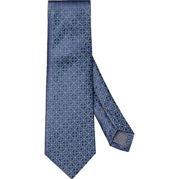 Eton Floral Jacquard Silk Tie - Navy