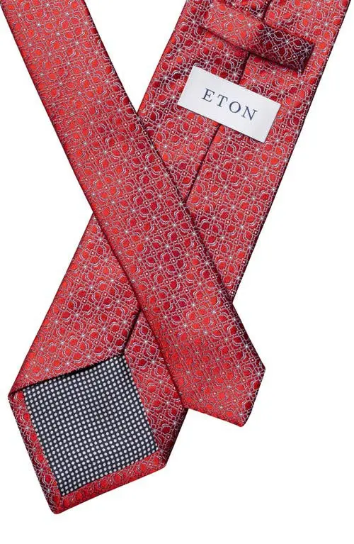 Eton Jacquard Silk Tie - Red