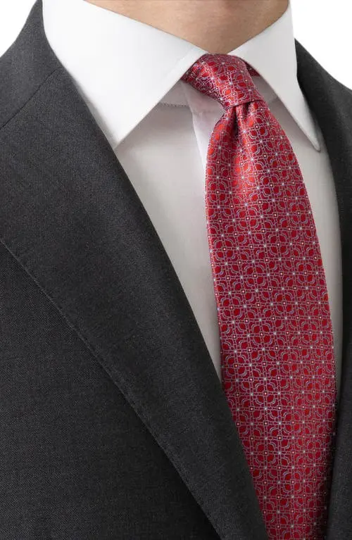 Eton Jacquard Silk Tie - Red