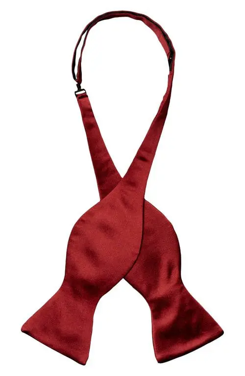 Eton Silk Satin Self Tie Bow Tie - Medium Red