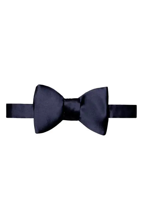 Eton Silk Satin Self Tie Bow Tie - Dark Blue