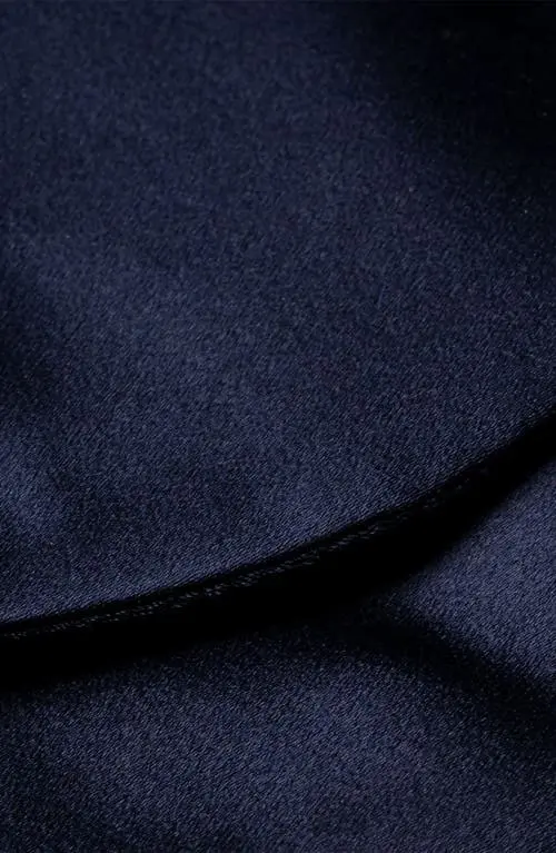 Eton Silk Satin Self Tie Bow Tie - Dark Blue