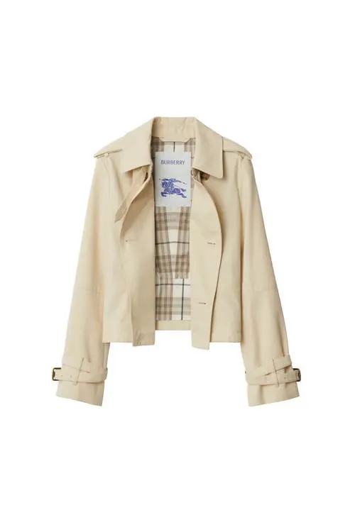 Burberry Cropped Cotton-blend Trench Jacket