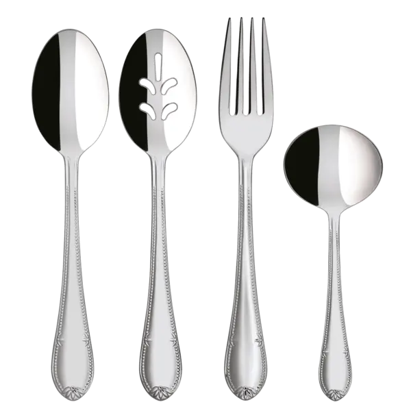 VILLEROY & BOCH Mademoiselle 4-piece Flatware Serving Set - Silver/platinum