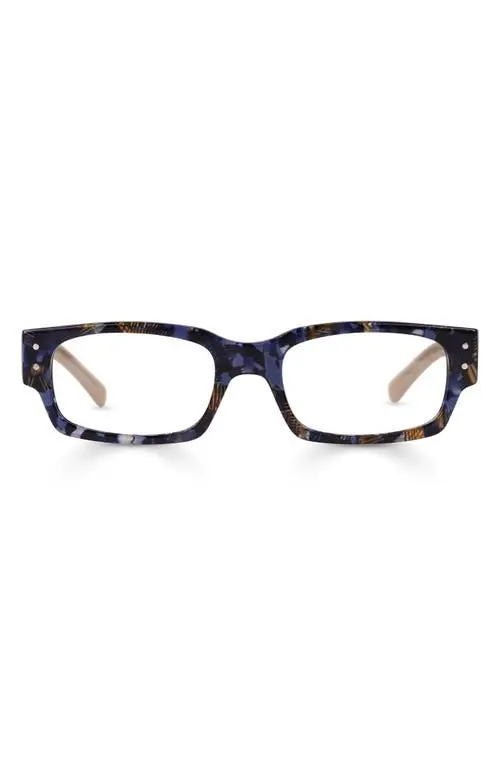 Eyebobs Head Rectangular Reading Glasses - Blue And Amber