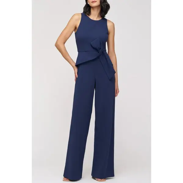 Js Collections Calista Sleeveless Peplum Jumpsuit - Deep Navy