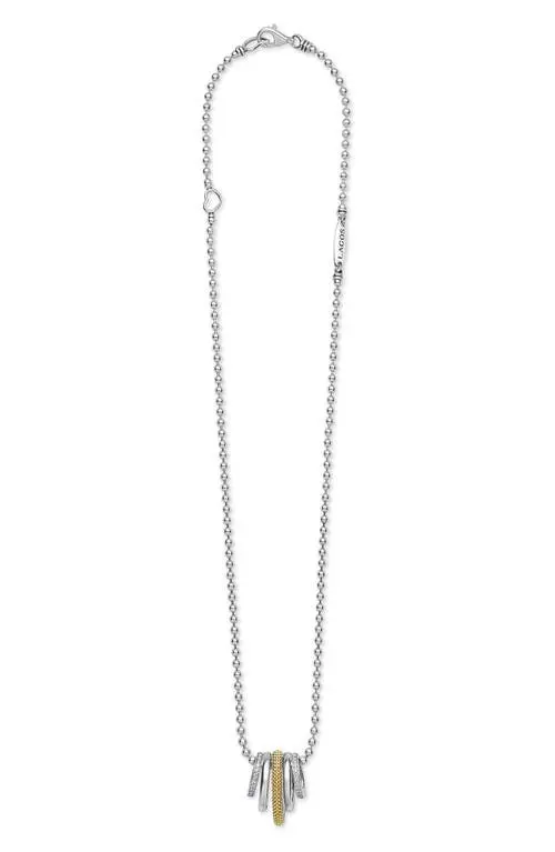 Lagos Caviar Lux Pavé Diamond Pendant Necklace - Two-tone