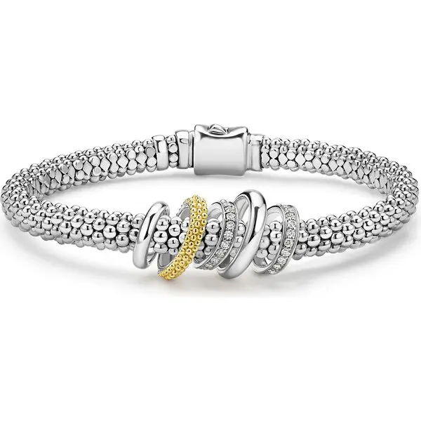 Lagos Caviar Lux Pavé Diamond Rope Bracelet - Silver