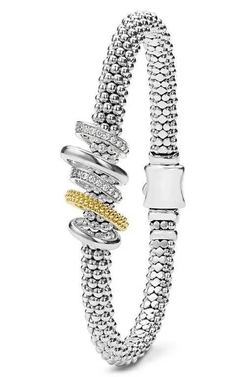 Lagos Caviar Lux Pavé Diamond Rope Bracelet - Silver