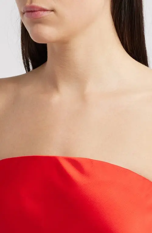 WAYF Madelyn Strapless Satin Dress