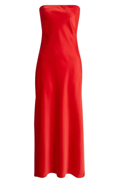 WAYF Madelyn Strapless Satin Dress