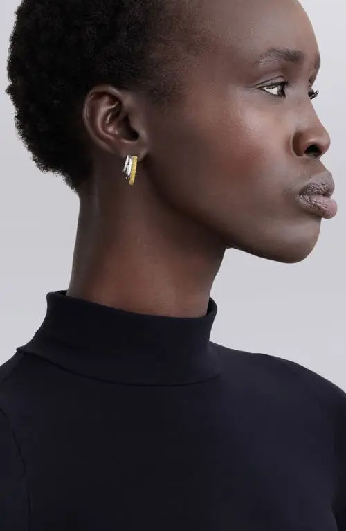 Lagos Caviar Lux Pavé Diamond Hoop Earrings