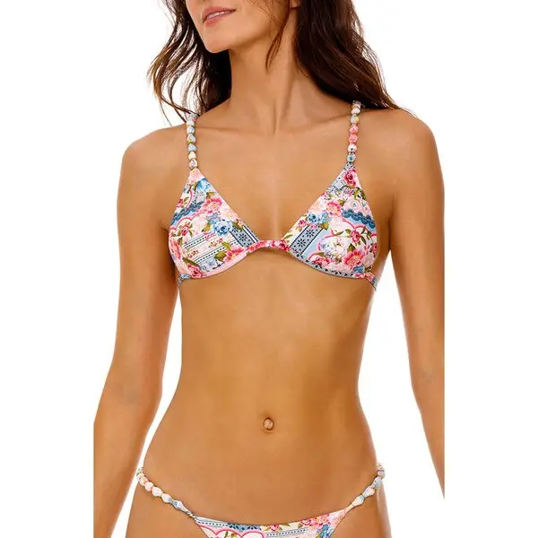 Agua Bendita Belle Meraki Bikini Top - Pink Multicolor