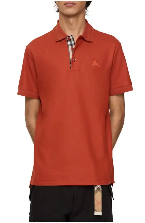 Burberry Cotton Polo Shirt - Blaze Orange