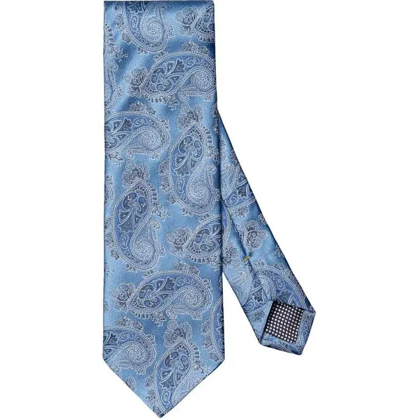 Eton Paisley Jacquard Silk Tie - Blue