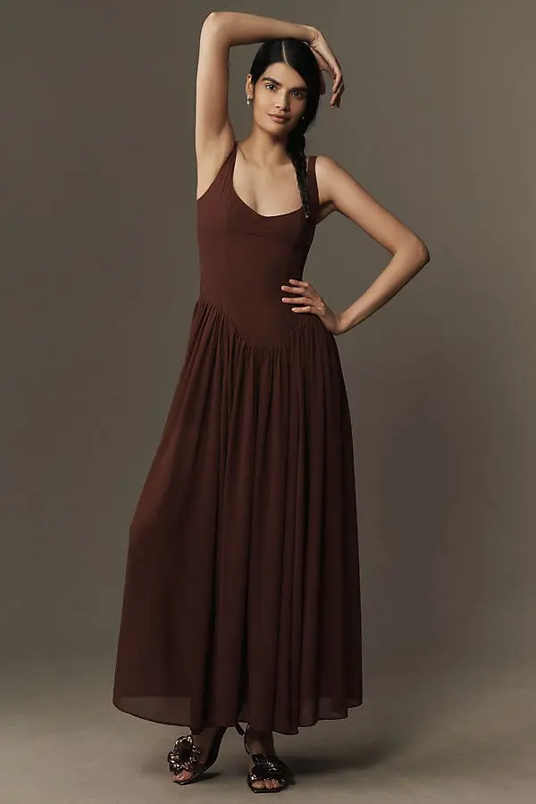 Bardot Drop-waist Maxi Dress