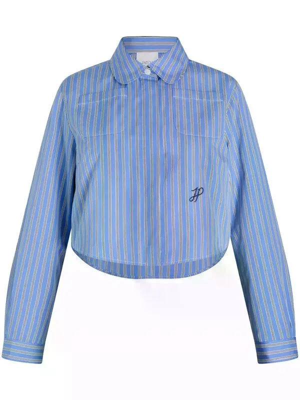 PATOU Cropped Printed Shirt - Blue