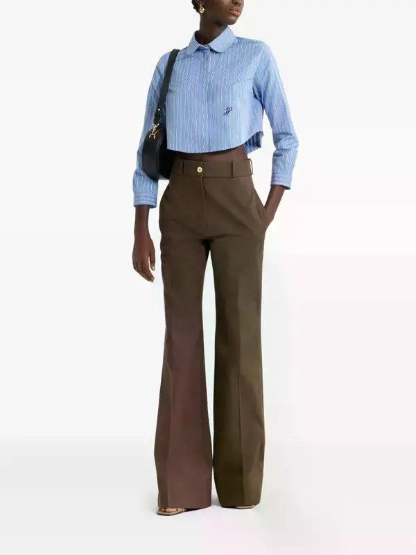 PATOU Cropped Printed Shirt - Blue