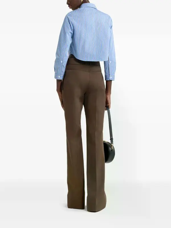 PATOU Cropped Printed Shirt - Blue