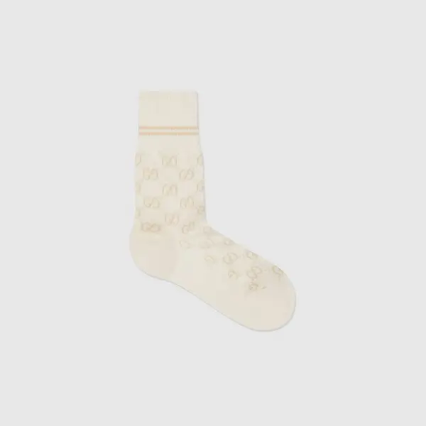 Gucci Gg Cotton Blend Socks - White