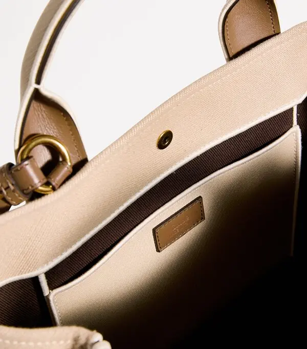 Chloé Medium Canvas Carry Tote Bag - Beige