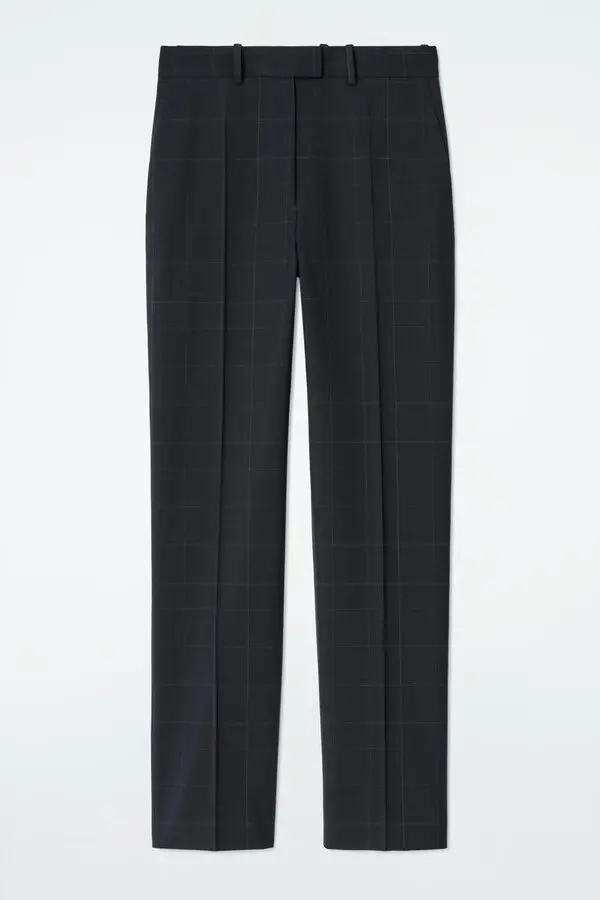 Cos Windowpane-check Straight-leg Trousers