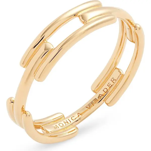 Monica Vinader Signature Link Stacking Ring - 18ct Gold Vermeil
