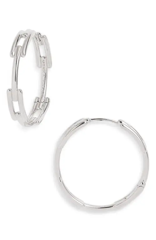 Monica Vinader Medium Signature Link Hoop Earrings - Sterling Silver