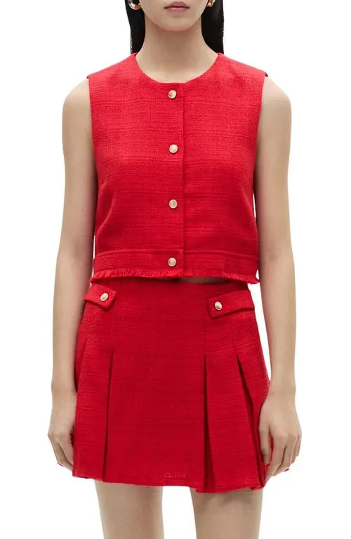 Mango Tweed Crop Vest